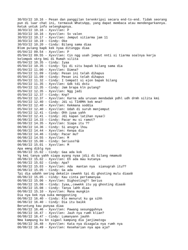 Chat WhatsApp Dengan Cindy | PDF | Fiksi Misteri, Thriller, & Kejahatan
