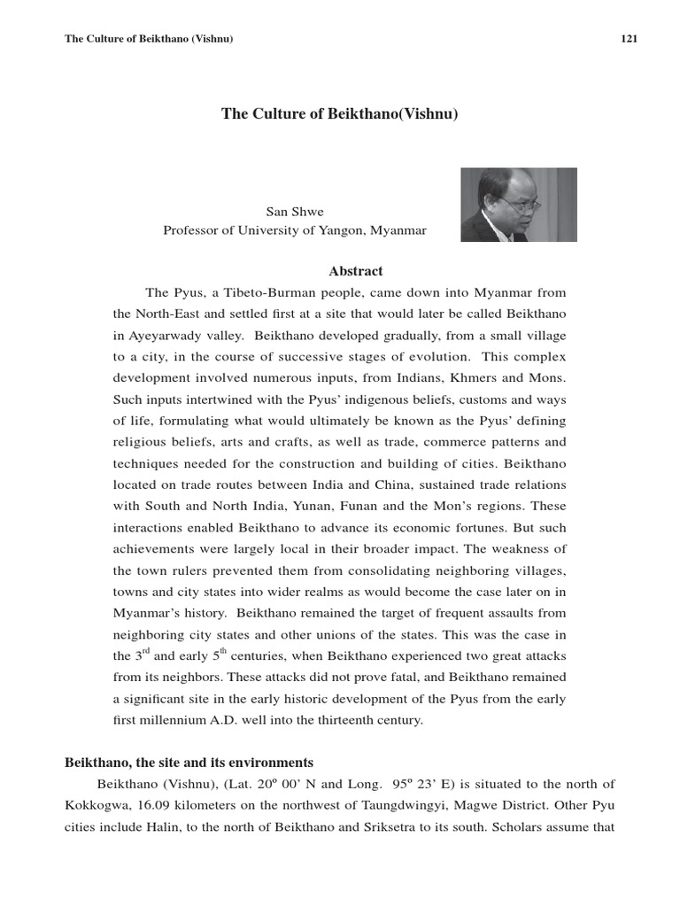 The Culture of the Ancient Pyu City of Beikthano | PDF