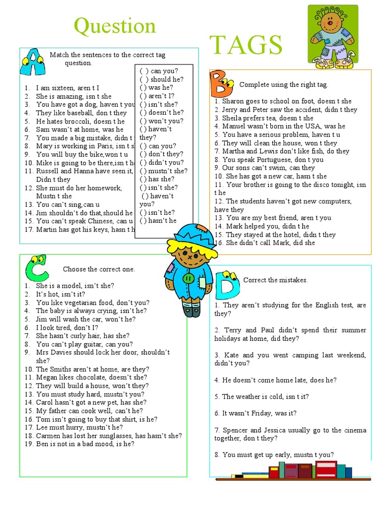 Homework 6th Question Tags | PDF | Language Arts & Discipline