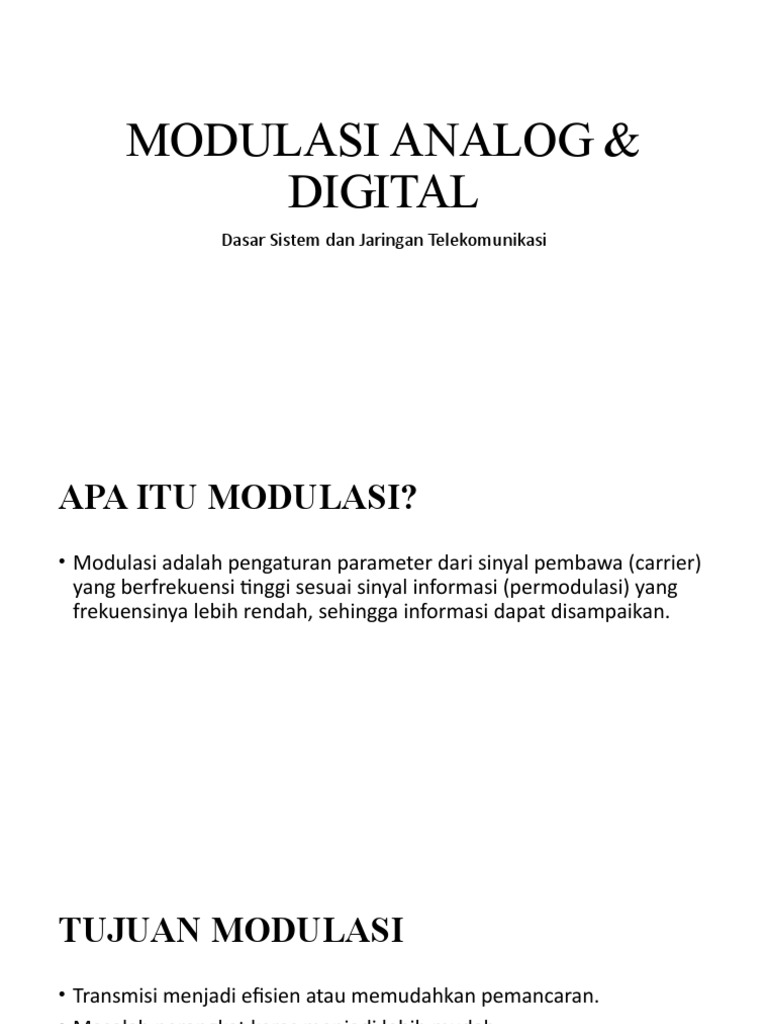 Modulasi Analog Dan Digital | PDF