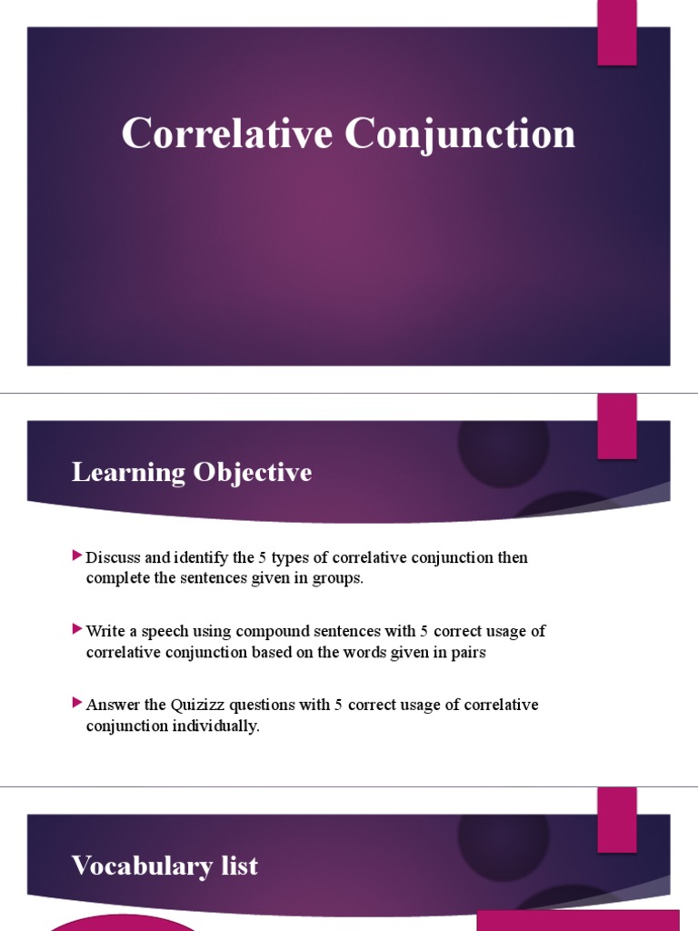 Understanding Correlative Conjunctions | PDF | Noun | Verb