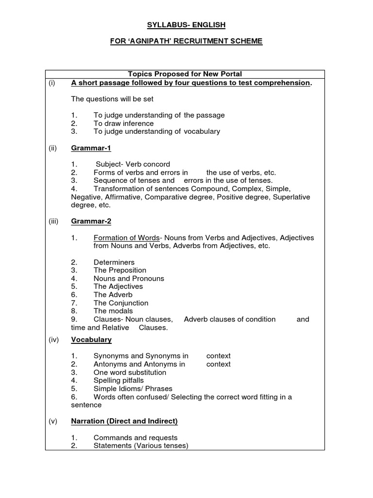 Agniveer Air Force Syllabus Overview | PDF | Verb | Adjective