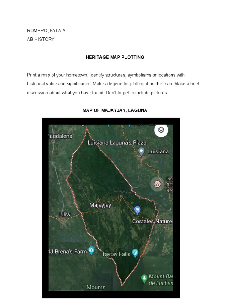 HST 01 EIO4 Heritage Map Plotting - ROMERO - KYLA - A | PDF | Philippines