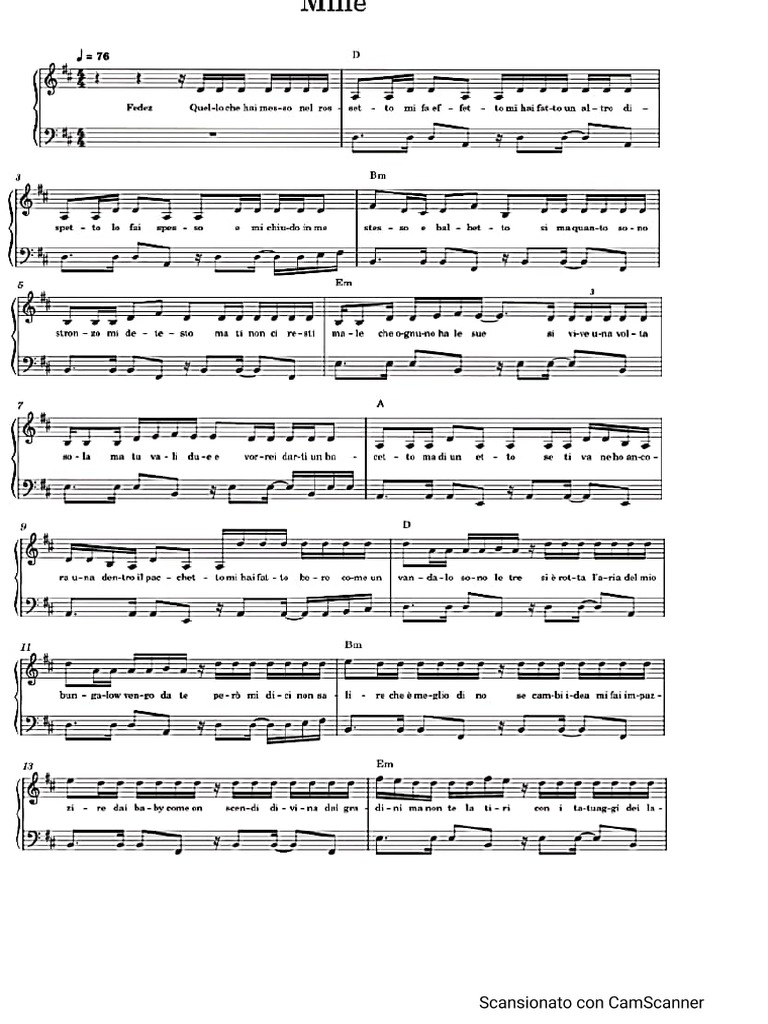 Mille (Spartito Musicale) | PDF