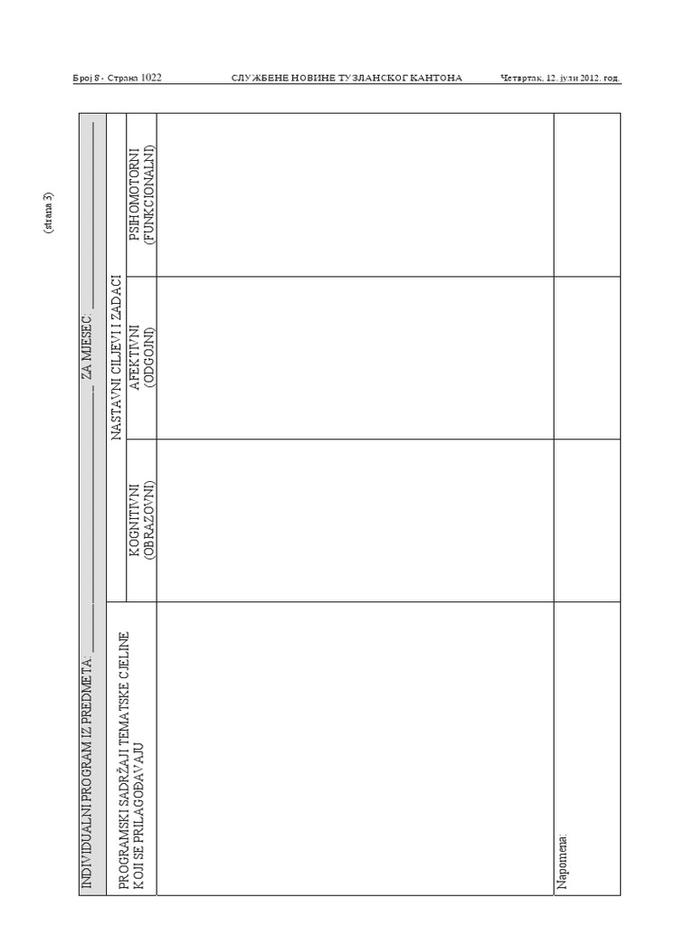 Prilagođeni Program-Obrazac | PDF
