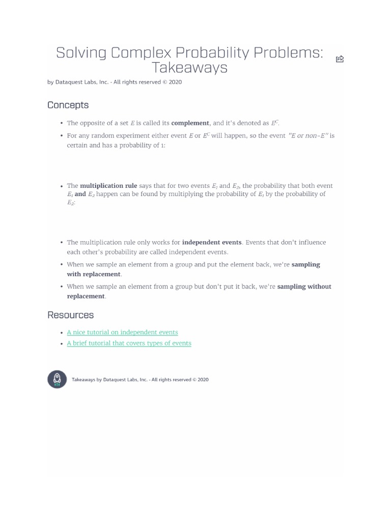 Plex Probability Problems Takeaways | PDF