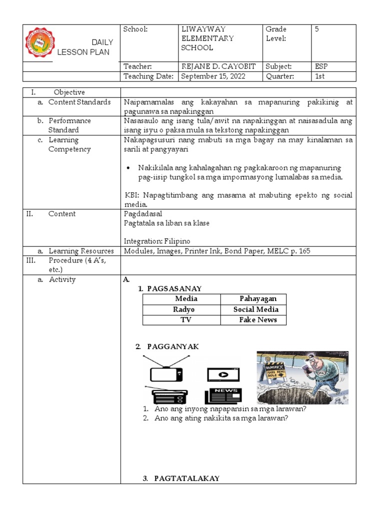 LP ESP Grade 6 - Week 1 - Module 1 | PDF