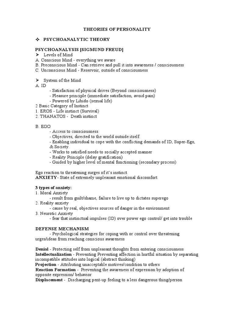 Theories of Personality | PDF