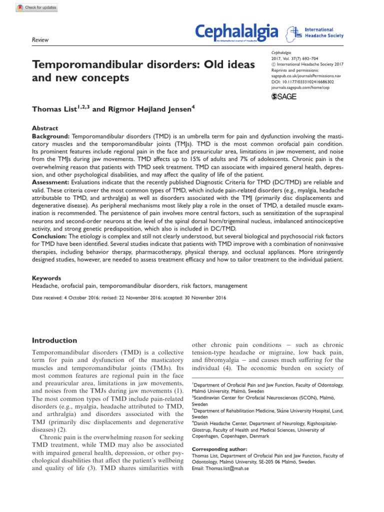 TMD | PDF | Diagnostic And Statistical Manual Of Mental Disorders ...