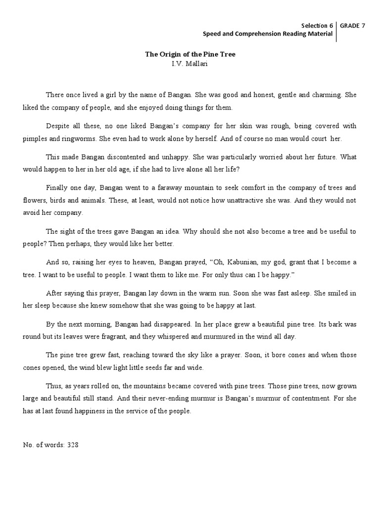 The Origin of the Pine Tree Story | PDF