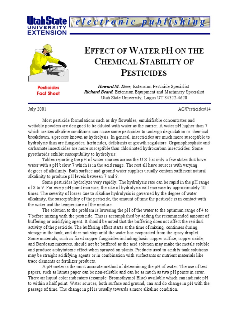 Effect of Water PH On The Chemical Stability of Pesticides | PDF ...