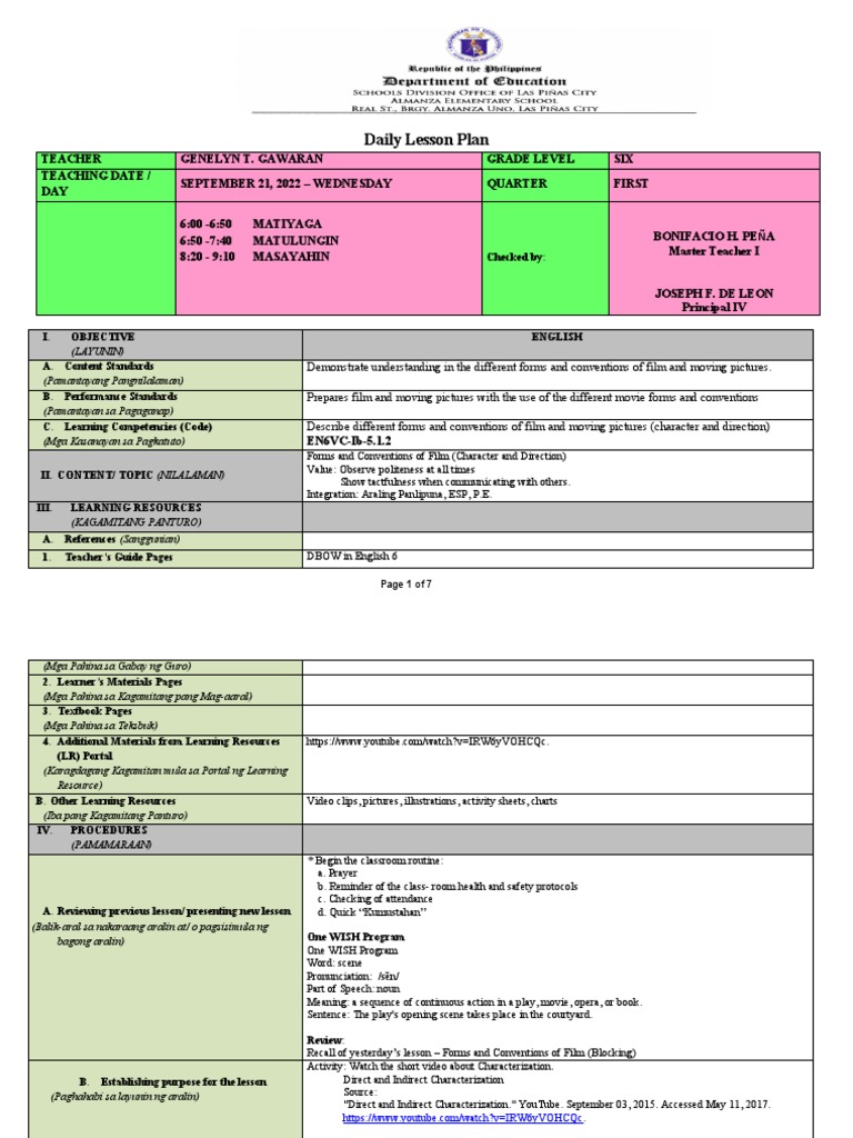 Convention of Film Character Direction Day 3 | PDF | Learning | Teachers