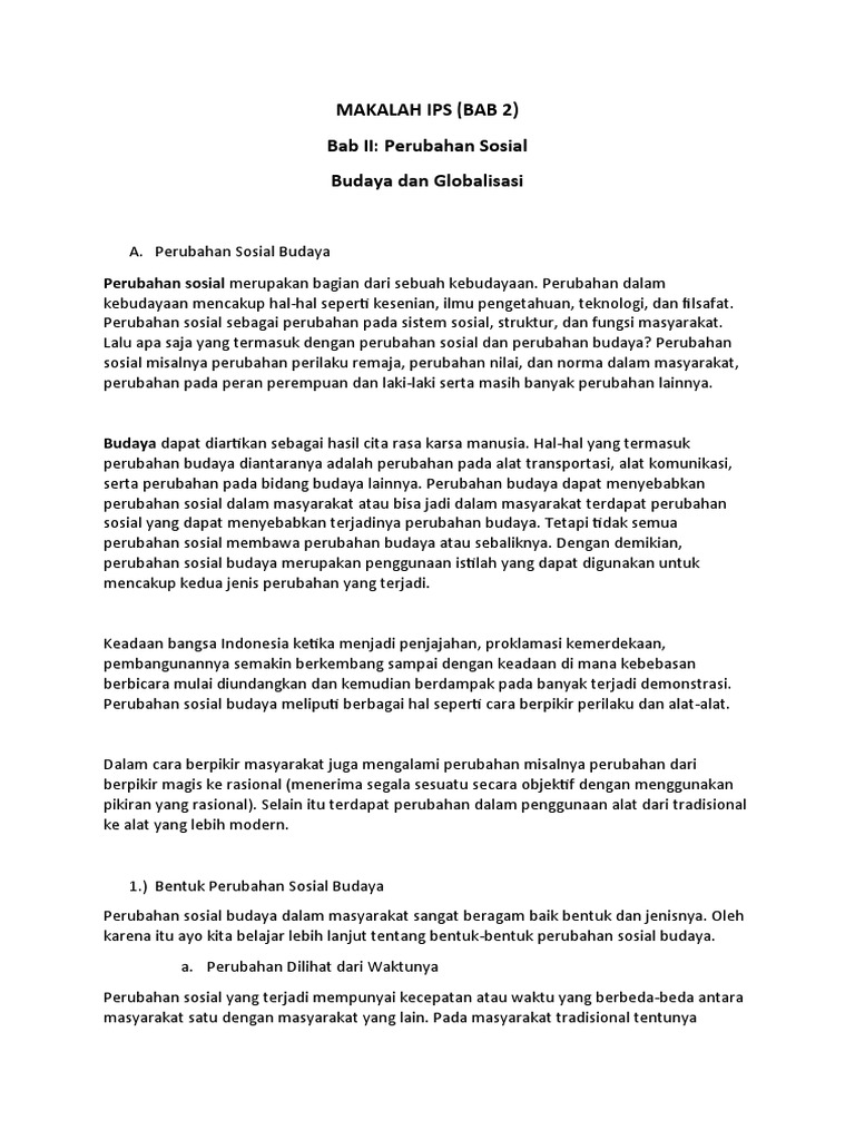 Makalah IPS Kelas 9 | PDF
