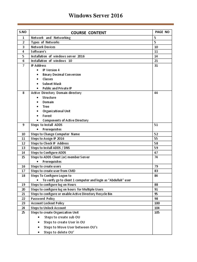 Window Server 2016 | PDF | Active Directory | Computer Network
