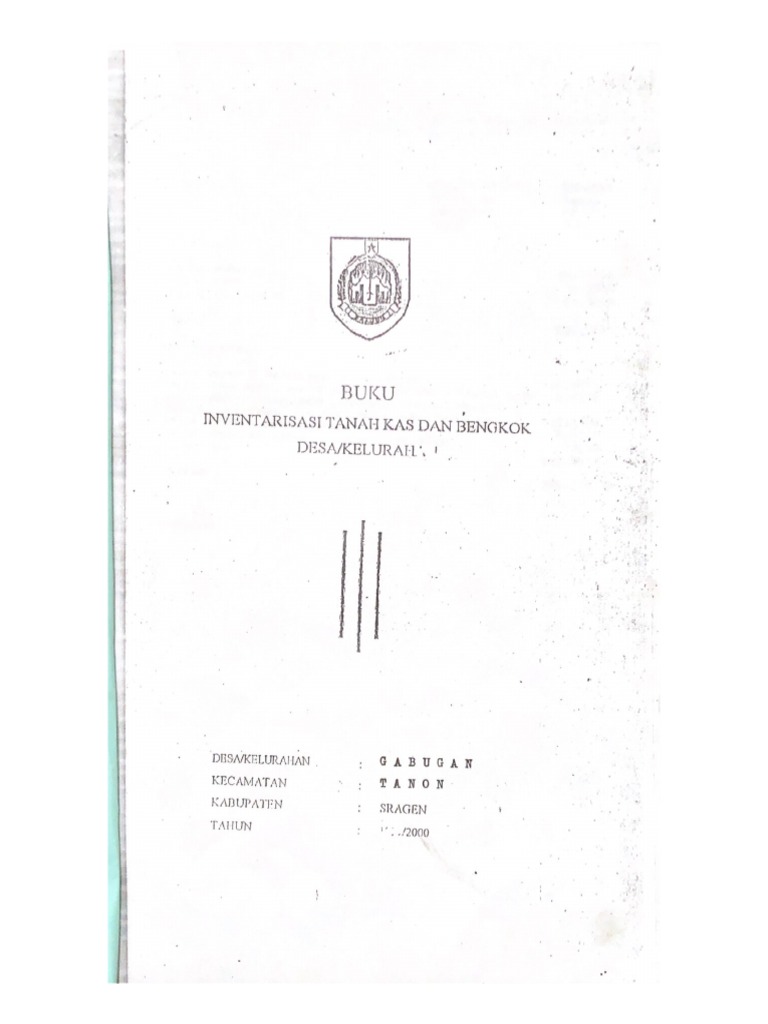 Buku Inventarisasi Tanah Kas Dan Bengkok Desa Gabugan | PDF