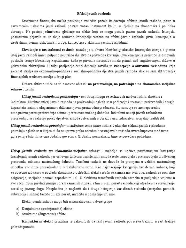 Efekti Javnih Rashoda | PDF Efekti Javnih Rashoda | PDF
