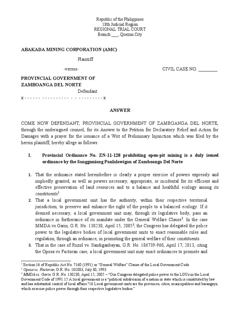 Cabral, Arnold F. JD-2B AMC Mining Operation Part II | PDF | Lawsuit ...