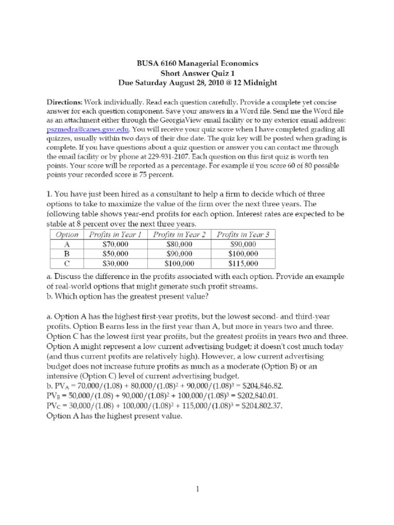 Option Answers | PDF