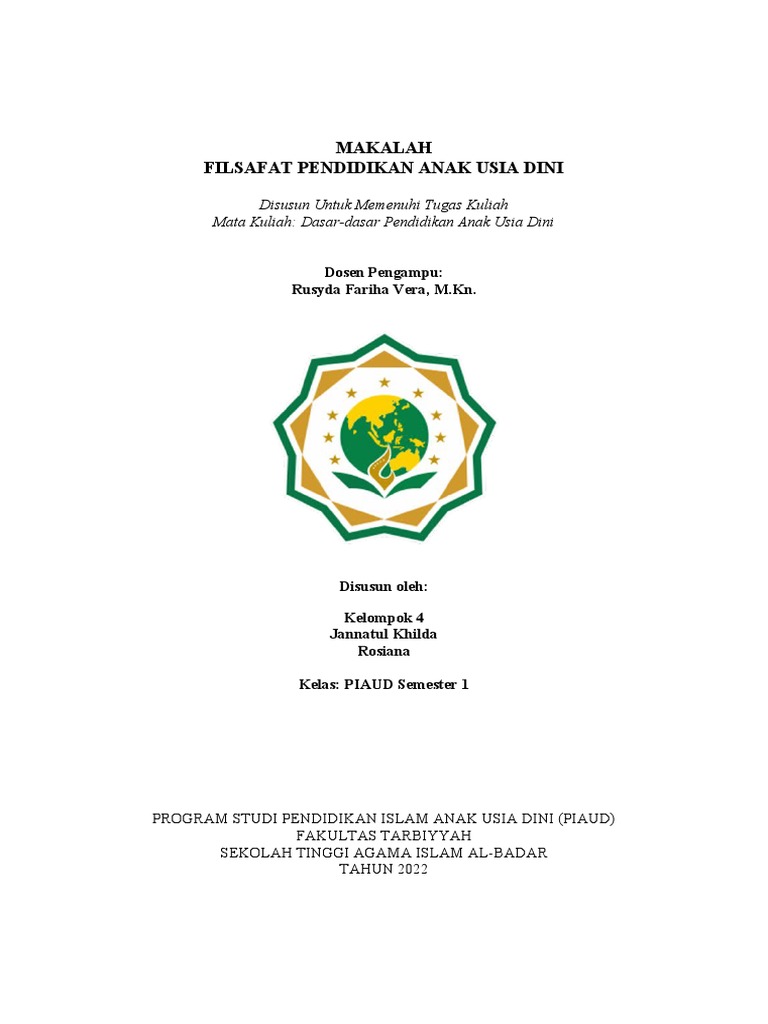 Filsafat Pendidikan Anak Usia Dini | PDF | Kesehatan Holistik