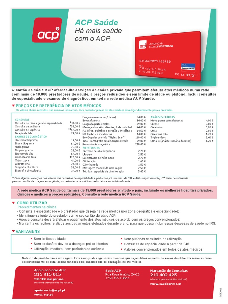Benefícios de saúde do cartão ACP Saúde: consultas, exames e ...