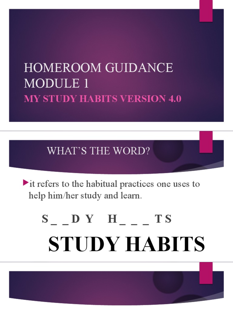 Module 1 My Study Habits Version 4.0 | PDF | Learning Styles | Learning