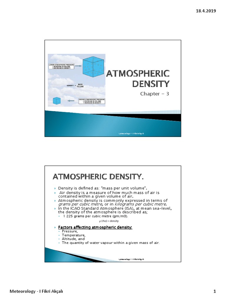 Chapter 3 ATMOSPHERIC DENSITY | Download Free PDF | Atmosphere Of Earth ...