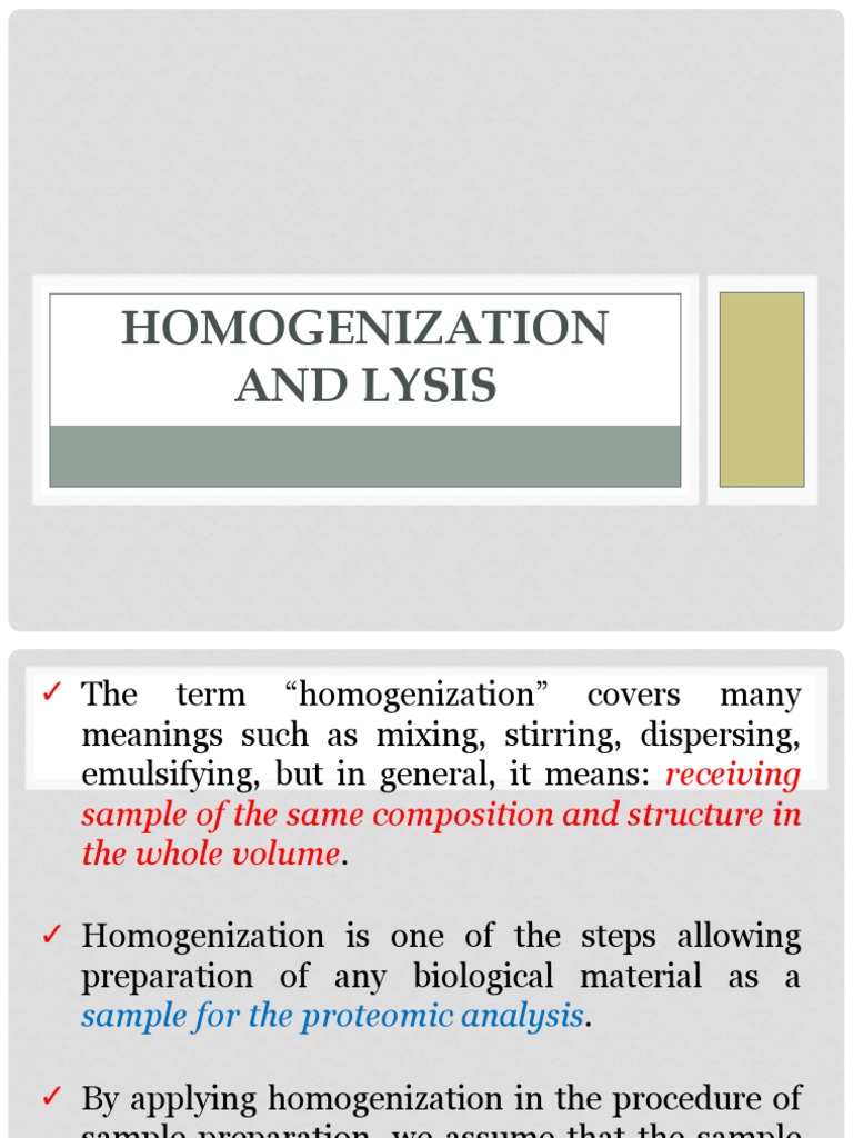Homogenization and Lysis (2021!06!12) | PDF | Lysis | Cell (Biology)