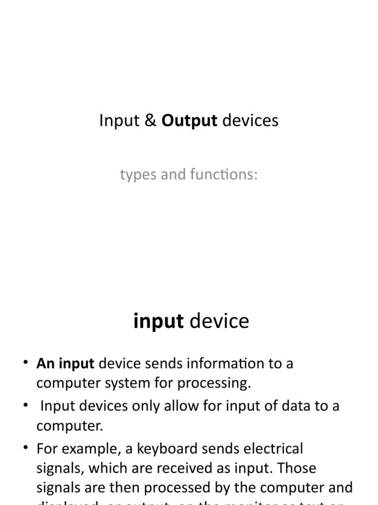 Input & Output Devices P | PDF | Input/Output | Computer Hardware