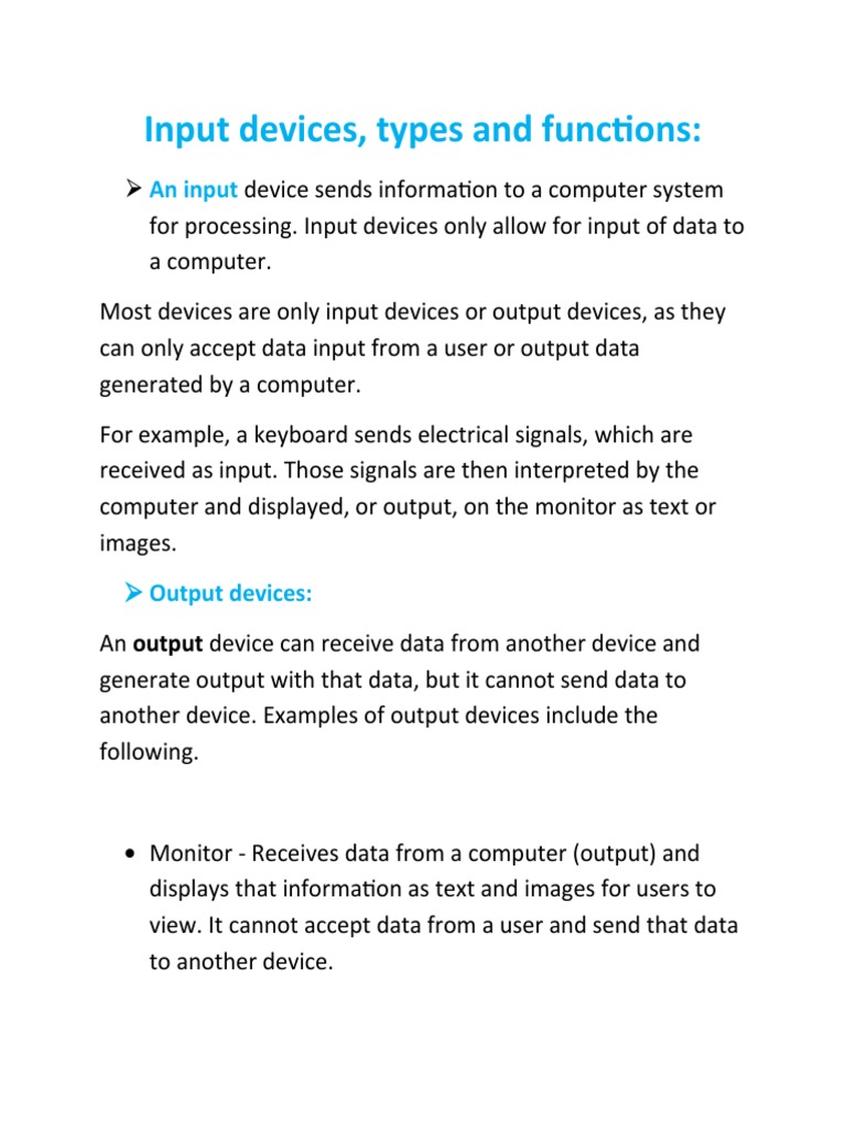 Input, Output, ICT | PDF | Input/Output | Information Technology Input, Output, ICT | PDF | Input/Output | Information Technology