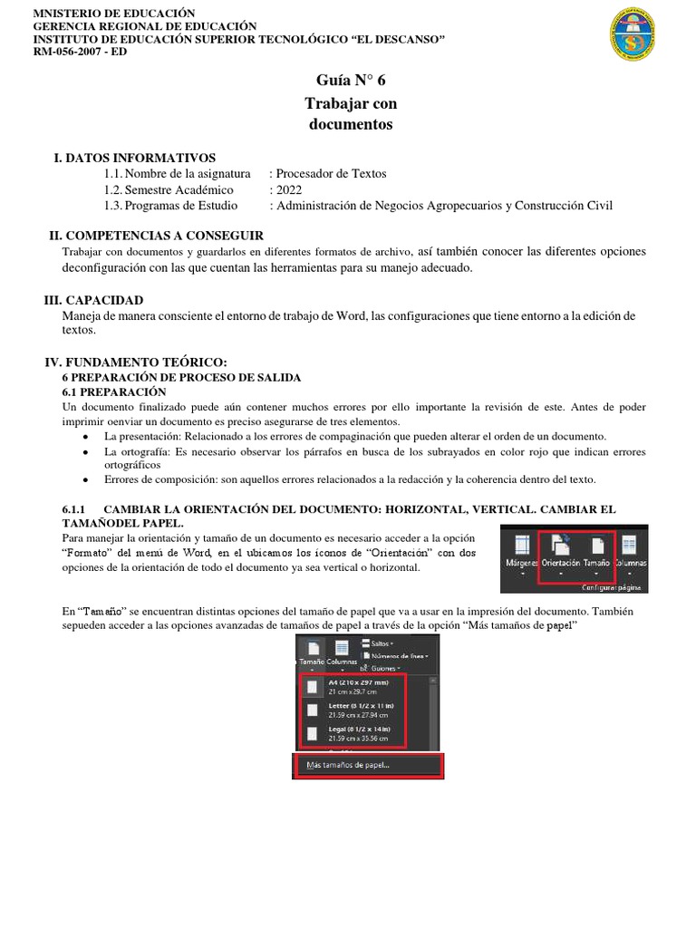 Procesador de Textos Guia #6 | PDF | Ventana (informática) | Informática