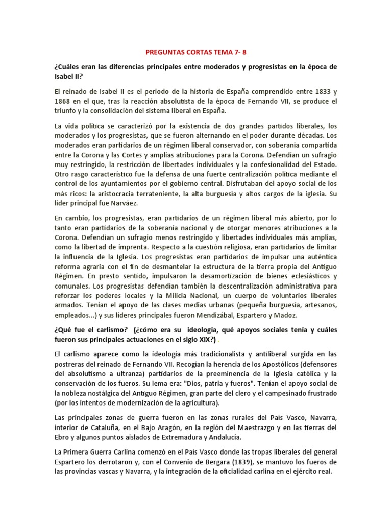 Preguntas Cortas Tema 7 | PDF | Constitución | Gobierno