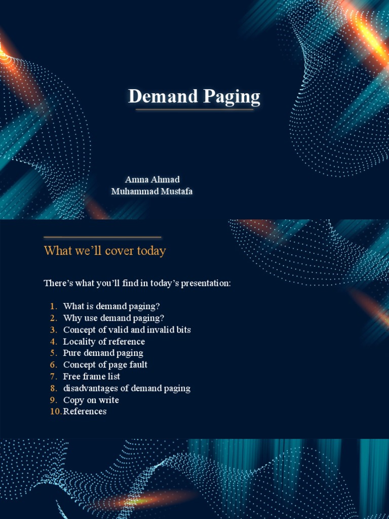 Demand Paging: Amna Ahmad Muhammad Mustafa | PDF | Computer Data Storage | System Software