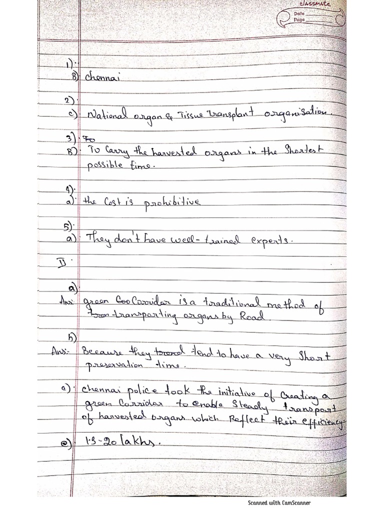 English Answer Sheet PT 2 | PDF