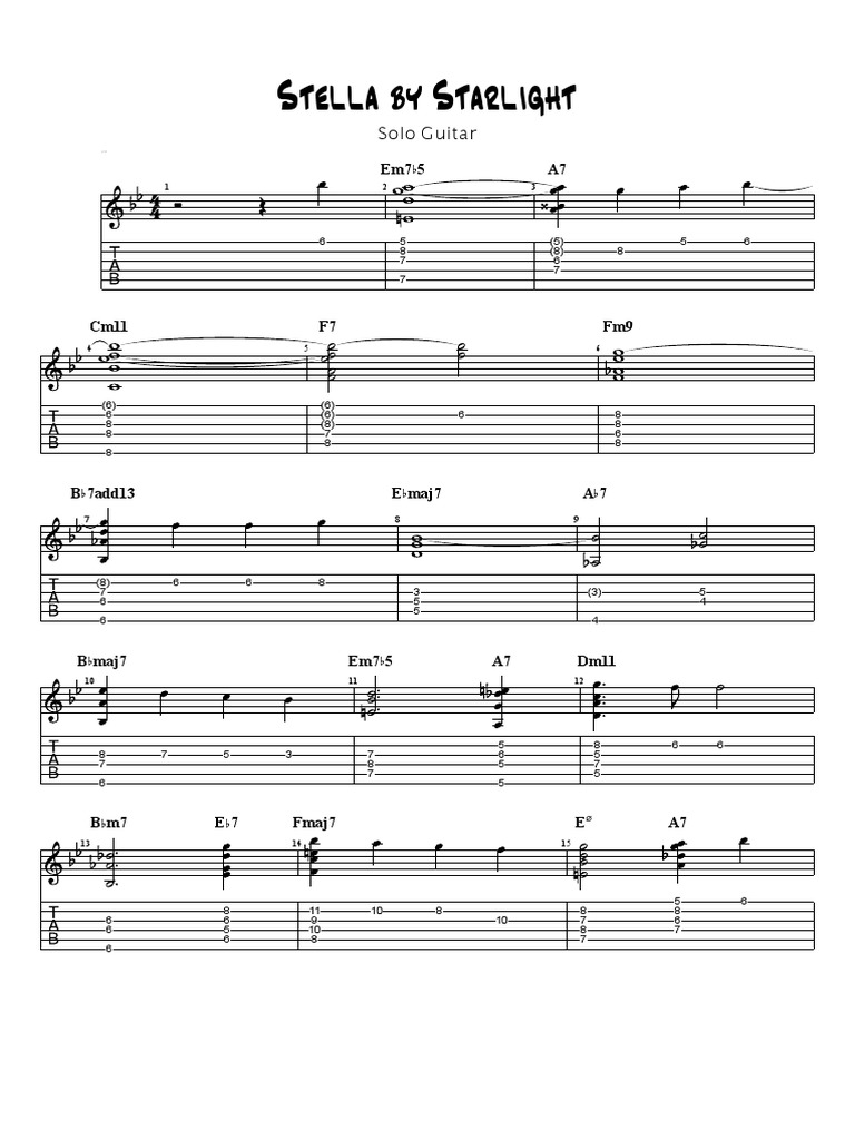 Stella by Starlight Guitar Solo Tab | PDF | Chess