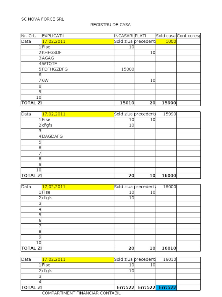 Registru de Casa | PDF