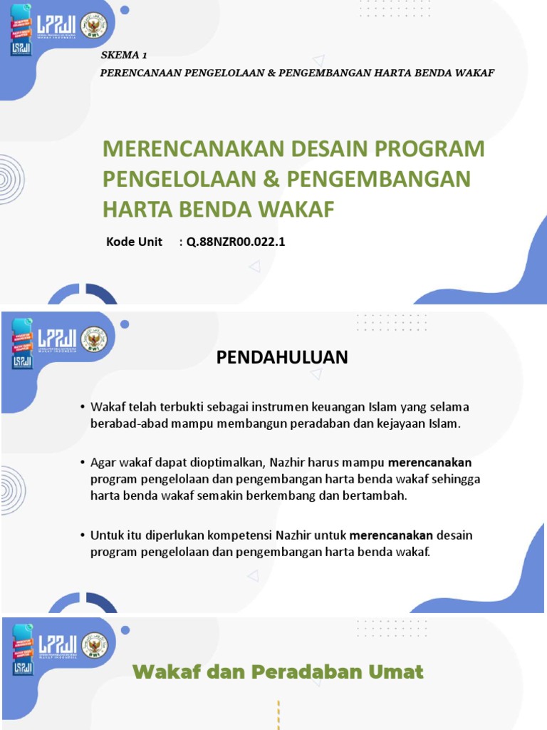 Desain Program Pengelolaan Wakaf | PDF | Bisnis | Hukum
