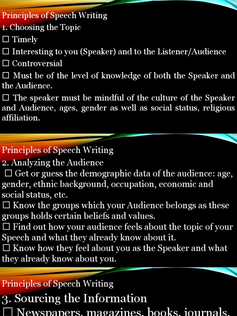Principles of Speech Writing | PDF