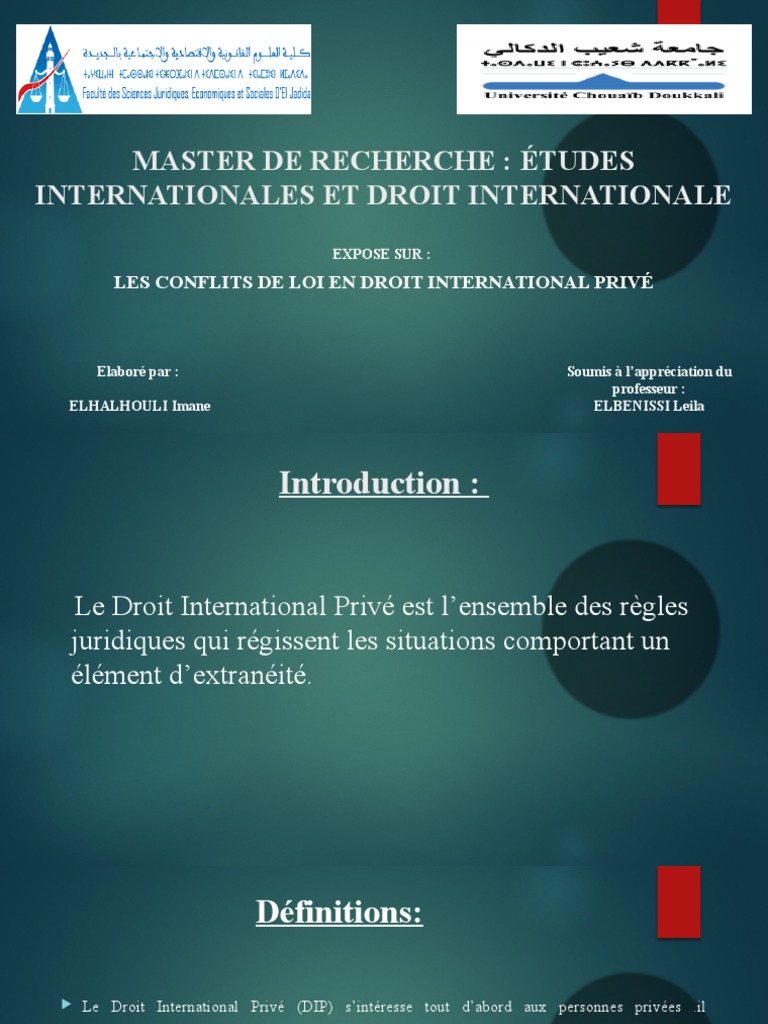 Master de Recherche: Études Internationales Et Droit Internationale | PDF | Loi | Justice
