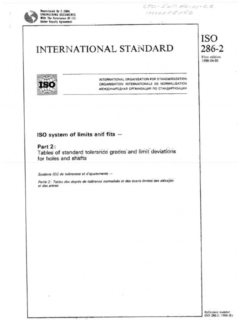 Norma - Iso 286-2 | PDF