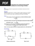 Exp 4 - Galvanometer Resistance - Half Deflection Method | PDF | Electromagnetism | Electricity
