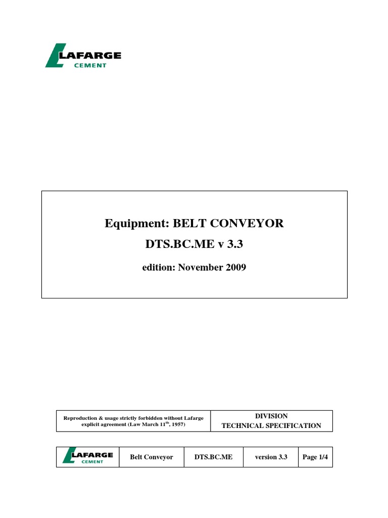 DTS-BC-Belt Conveyor - V3.3 - 2009-11 | PDF | Belt (Mechanical) | Mechanics
