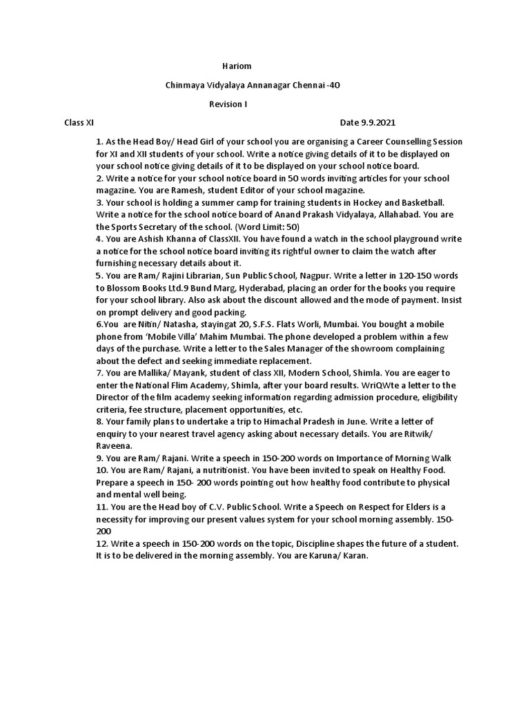 Writing Exercise | PDF