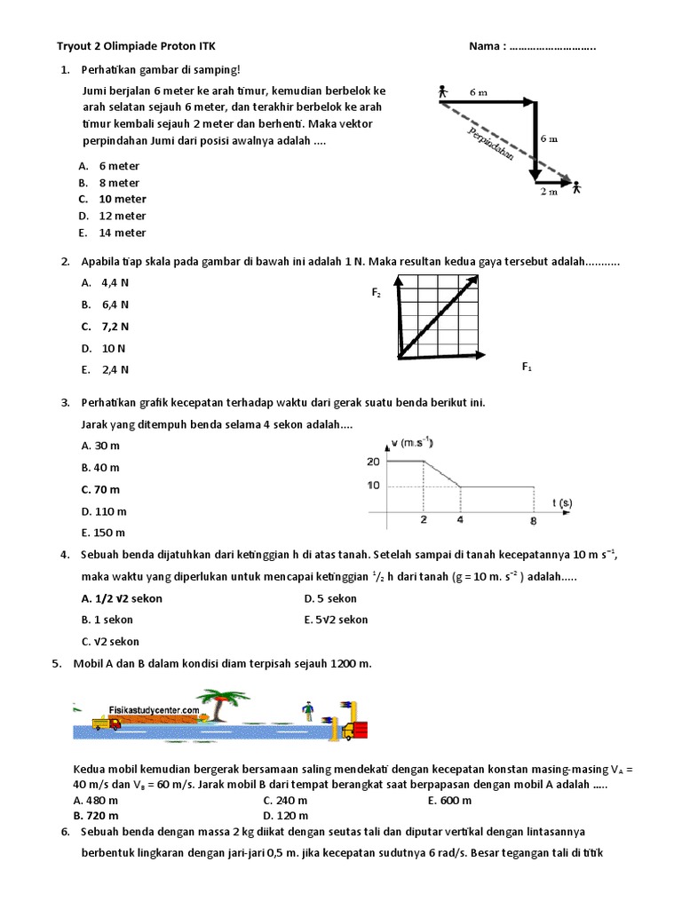 Tryout Olimpiade Fisika ITK | PDF