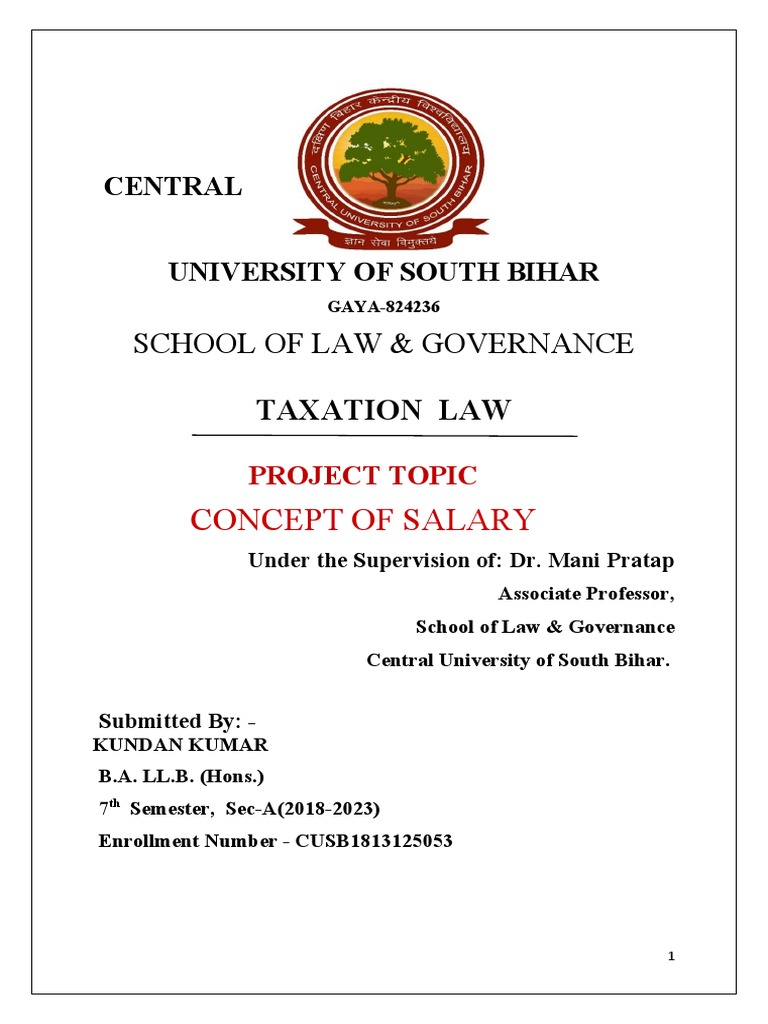 Taxation Project 7th Sem | PDF | Salary | Overtime