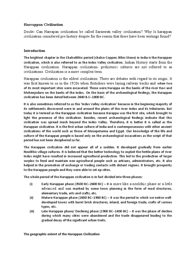 Harrappan Civilisation | PDF