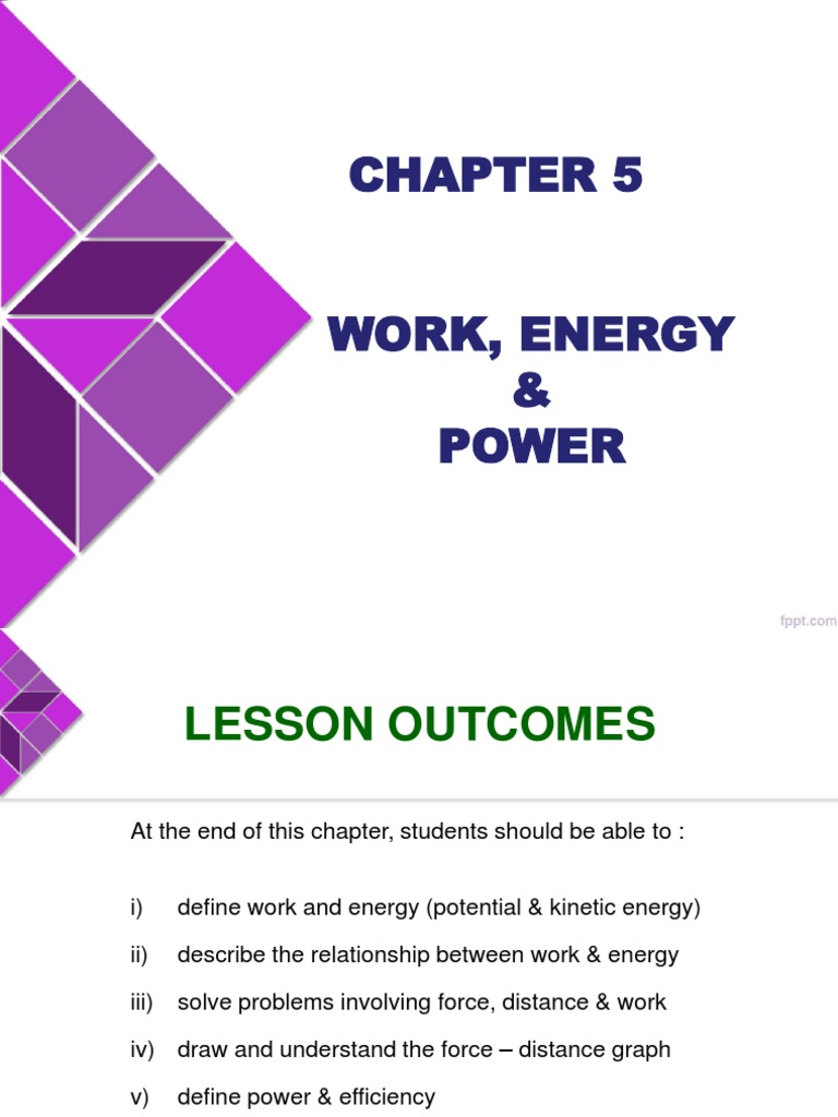 Work Energy And Power Explained PDF Potential Energy Force