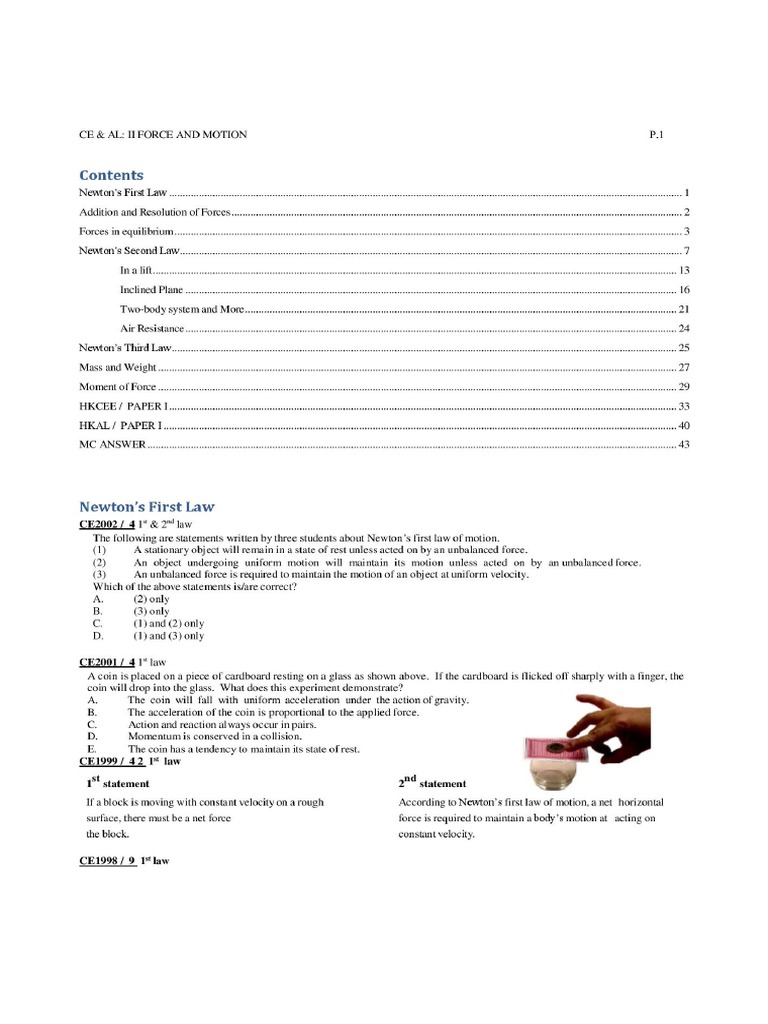 2CA Force and Motion | PDF