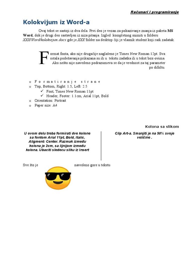 Kolokvijum Iz Worda 2 | PDF