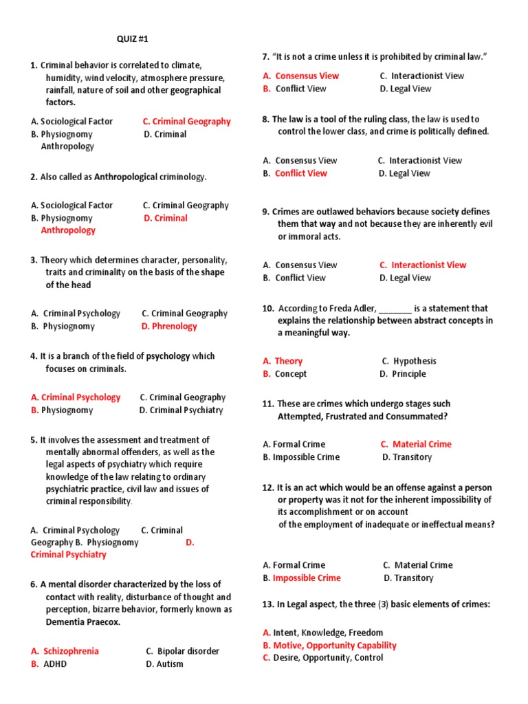 Intro To Criminology Q and A | PDF | Crimes | Crime & Violence