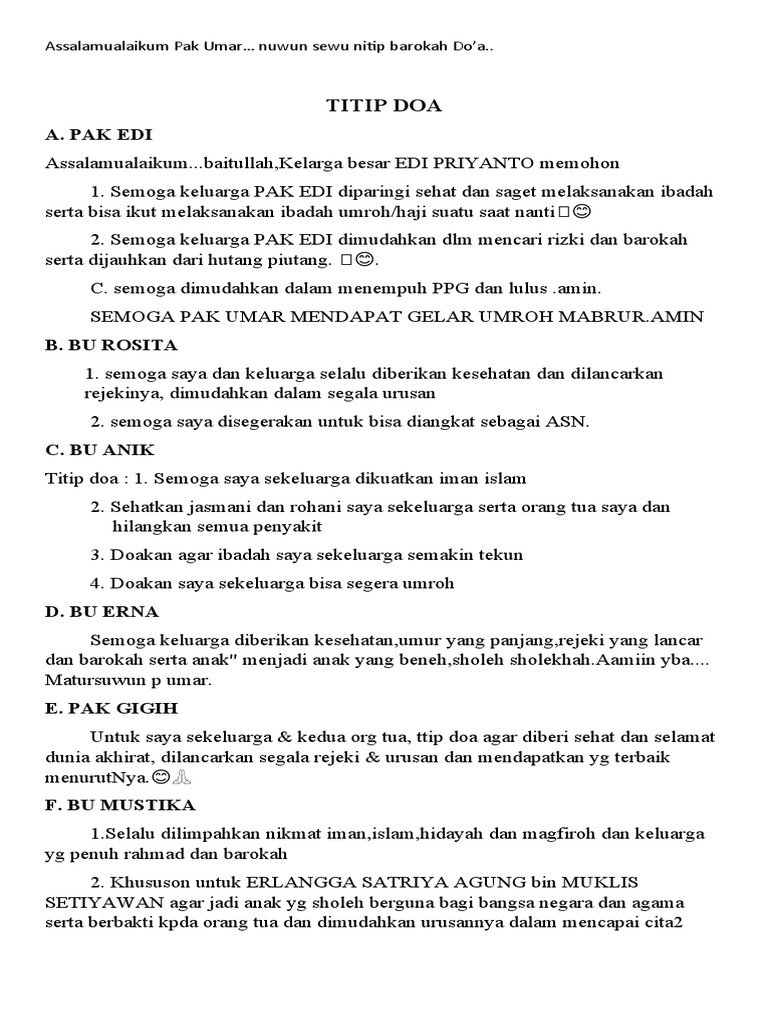 Titip Doa | PDF